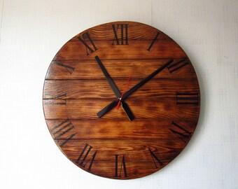 Large Wood Clock - Etsy