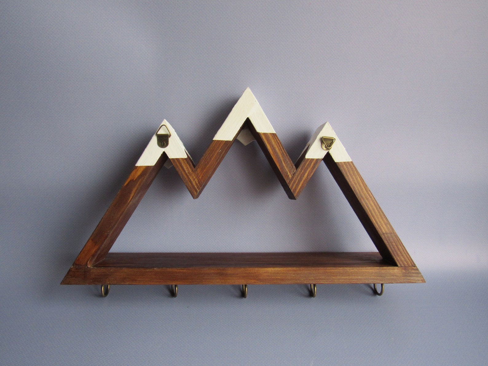 Mountain Key Rack Shelf/ Key Holder for Wall With Hooks/ Key - Etsy
