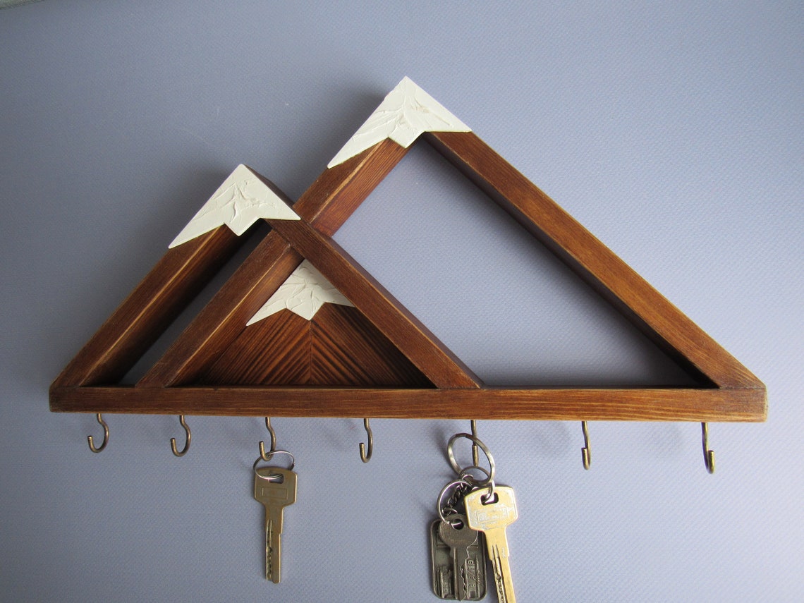 Mountain Key Rack Shelf With Hooks/ Key Holder for Wall/ New - Etsy