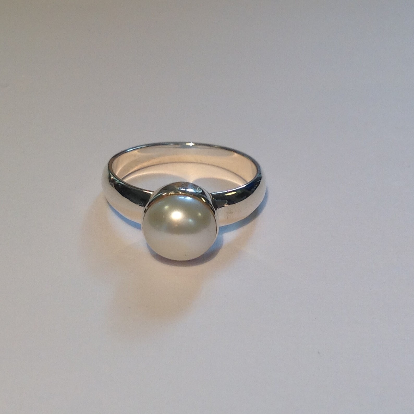 Anillo de perlas sencillo y elegante, plata 925. - Etsy España