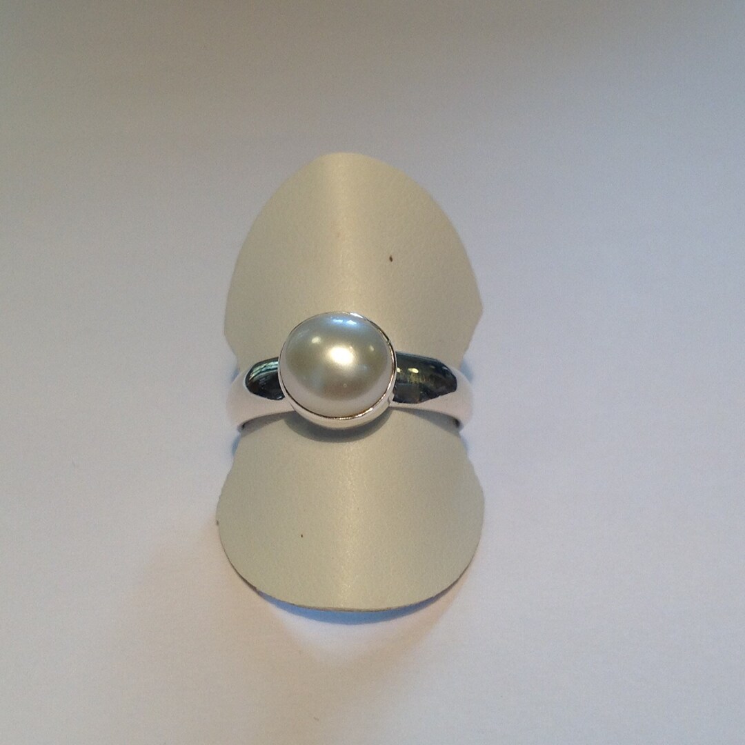 Anillo de perlas nobles simples, plata 925 - Etsy España