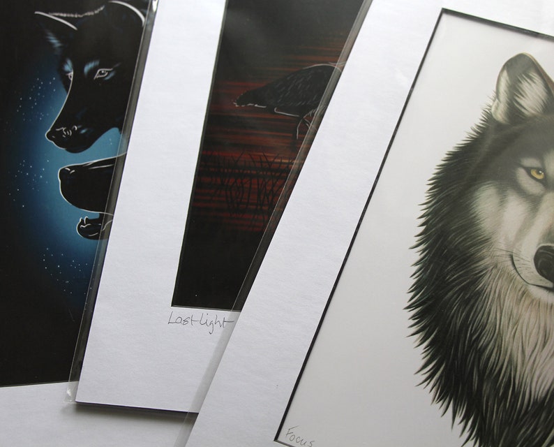 Small Wolf Portrait Animal Art Print, Pen Ink Drawing Unframed - Etsy