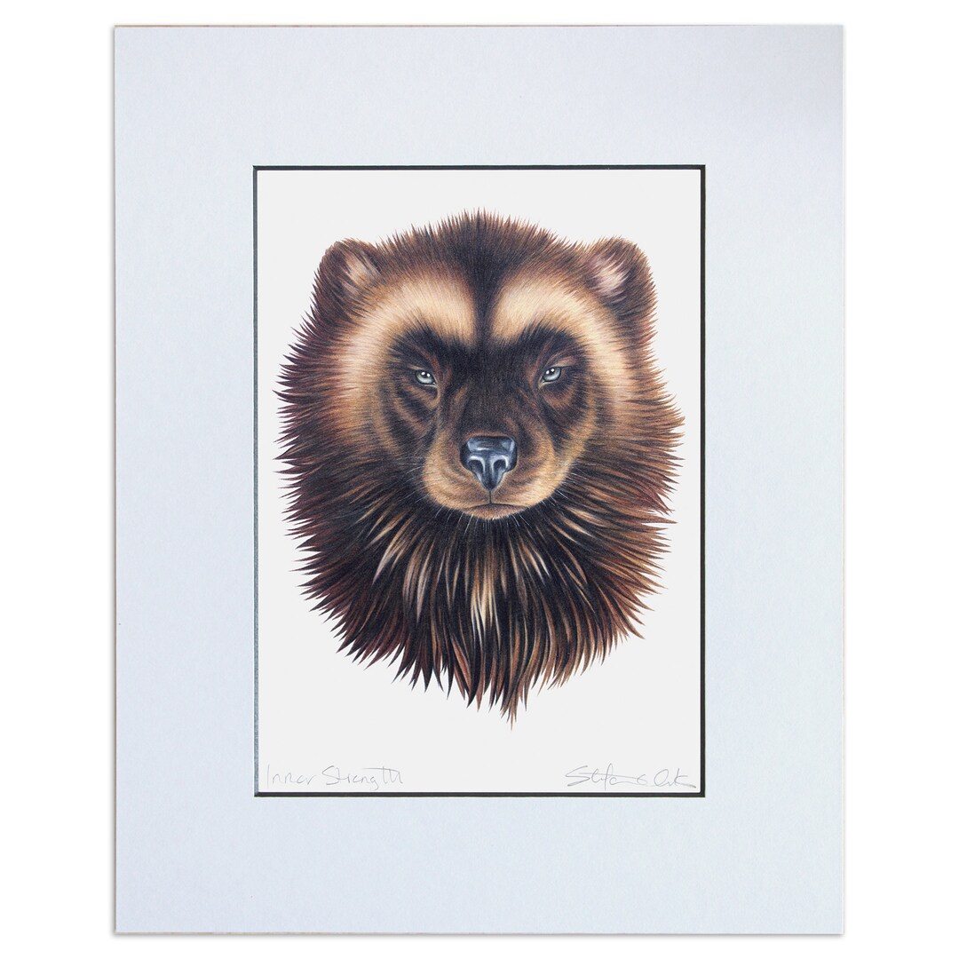 Large Wolverine Totem Portrait, Animal Art Print, Drawing Unframed - Etsy