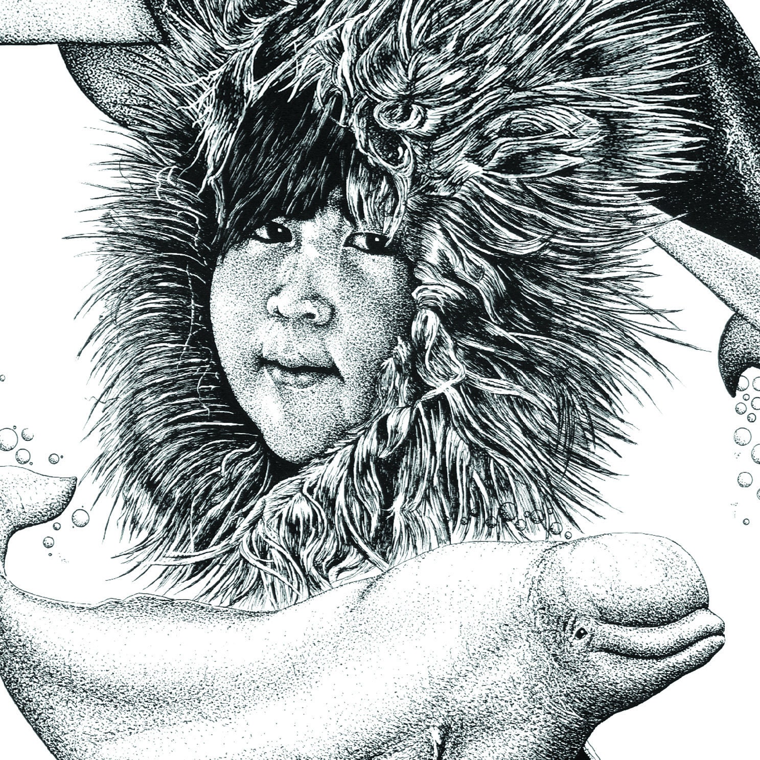 Large Inuit Prayer Art Print, Pen Ink Drawing Unframed - Etsy