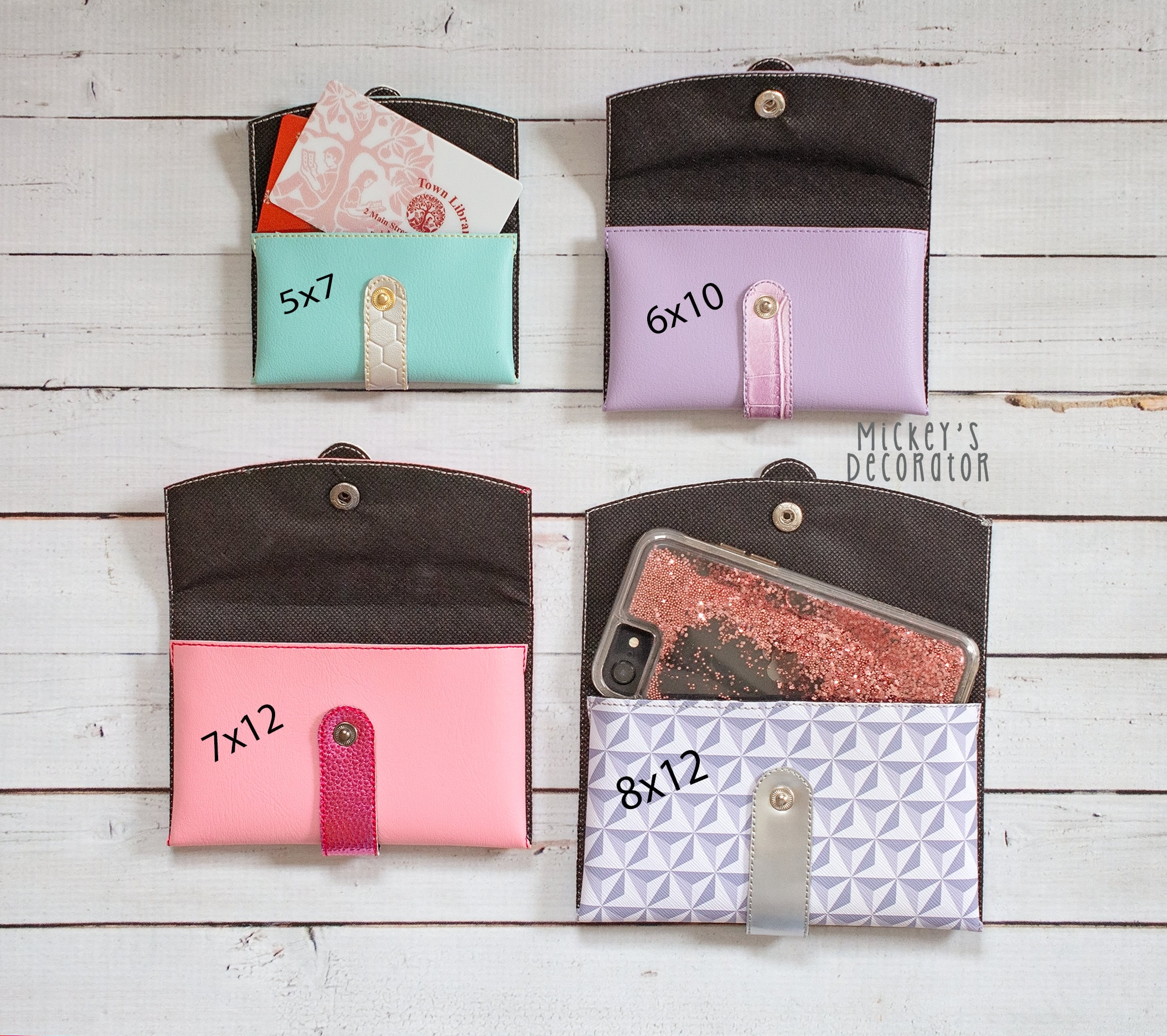 Fold Over Wallet (4 Sizes) - Digital Embroidery File, 5x7, 6x10, 7x12 ...