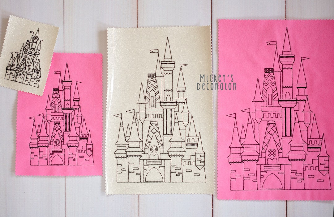 Castle Outline (set of 4) - Digital Embroidery File, 4x4, 5x7, 6x10 ...