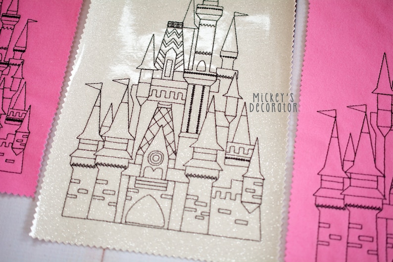 Castle Outline (set of 4) - Digital Embroidery File, 4x4, 5x7, 6x10 ...