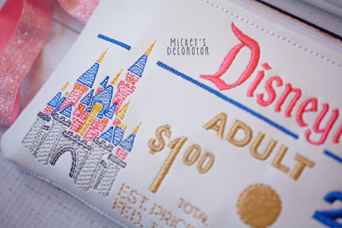 Park Ticket Bag 2 Sizes Digital Embroidery File 5x7 and - Etsy