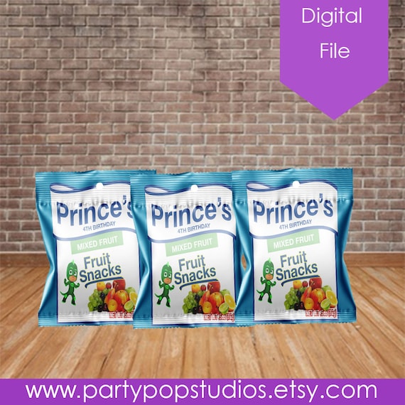 PJ Mask Fruit Snack Digital Download Fruit Snack Label PJ Mask | Etsy