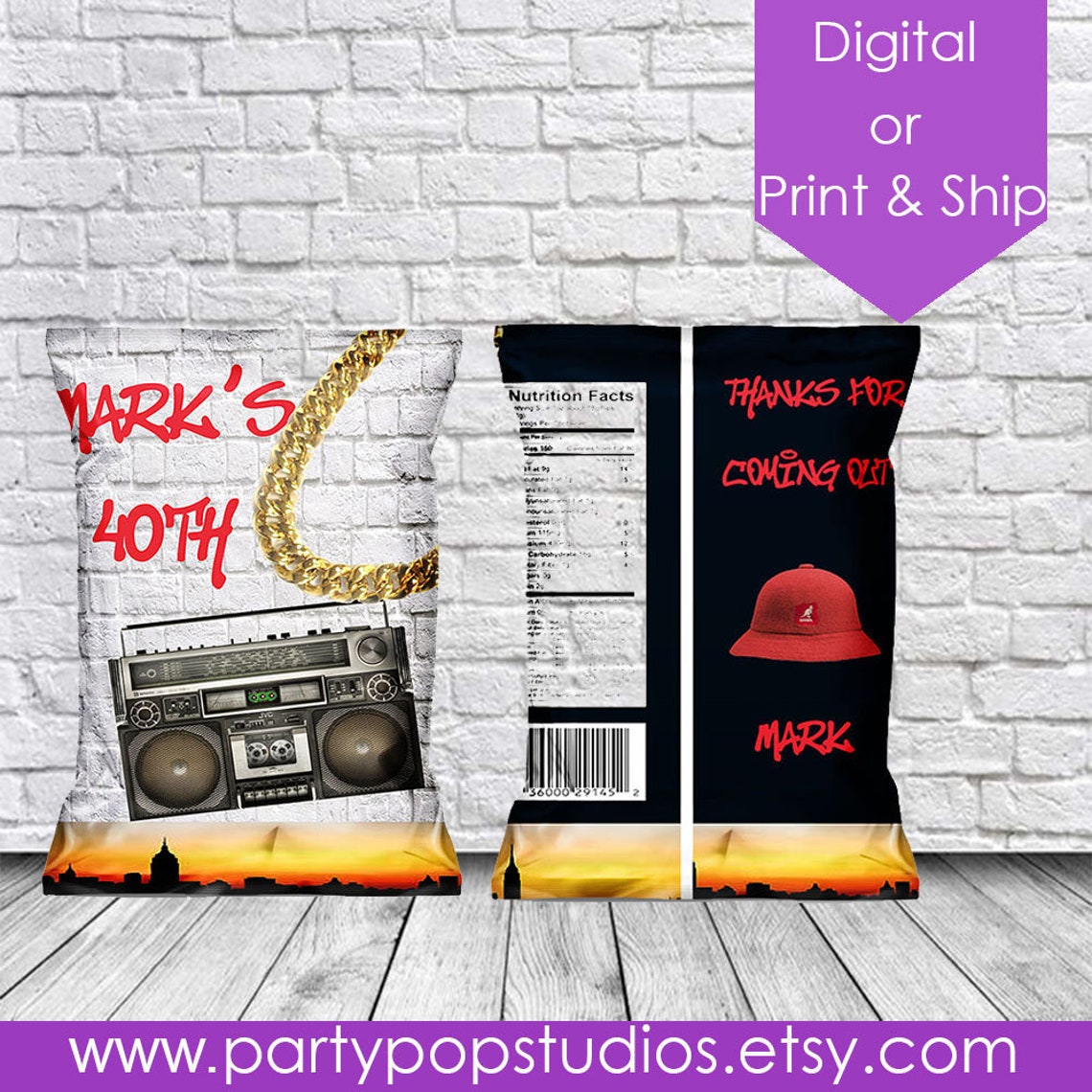 Old School Hip Hop Throwback Boombox 80's/90's Chip Bag - Etsy