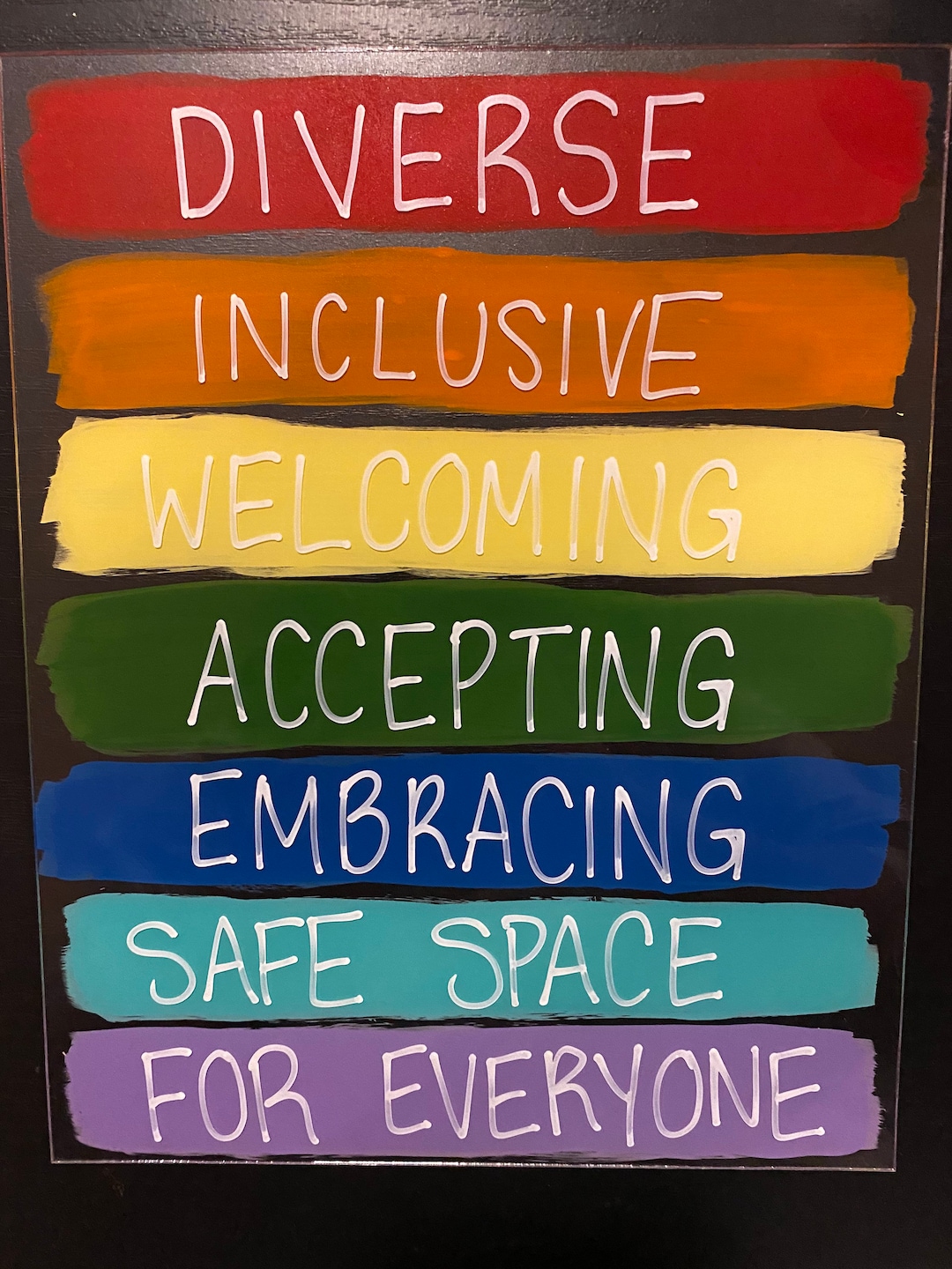 8x10 CUSTOMIZABLE COLORS Inclusion Safe Space Sign for Classroom ...