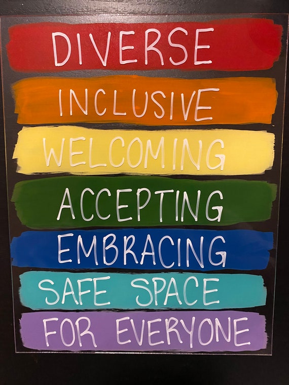 8x10 CUSTOMIZABLE COLORS Inclusion Safe Space Sign for | Etsy