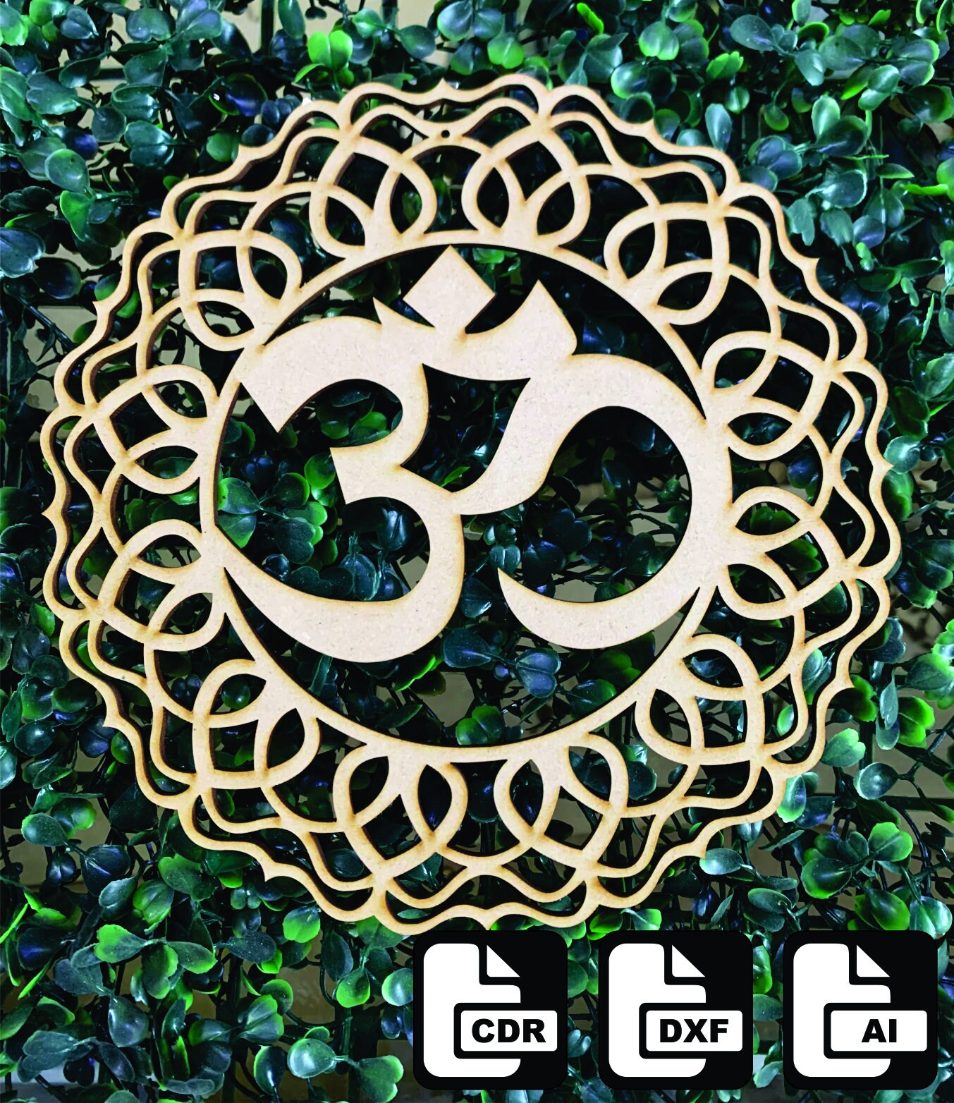 Om Laser Cut Vector File, Wall Decor, Digital File, Mandala Om - Etsy