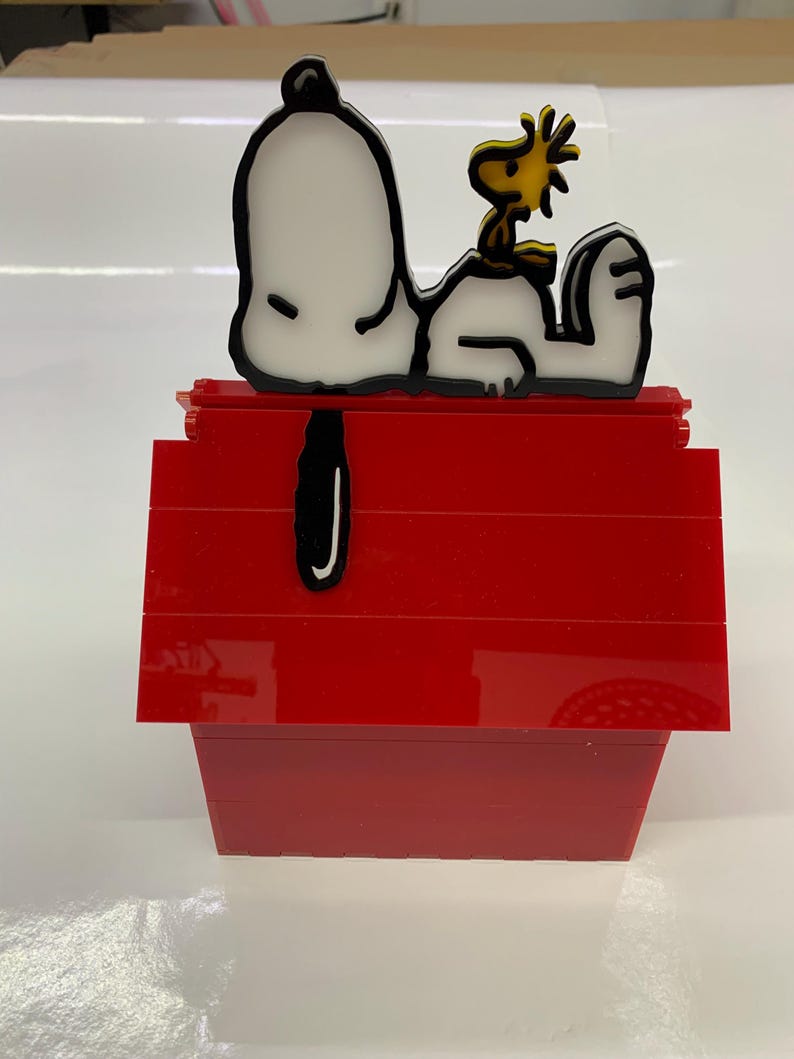 Snoopy house box, laser cut file, cnc file, caja en forma de casa de ...