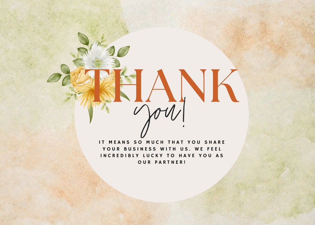 Partner Thank You - Client - Etsy