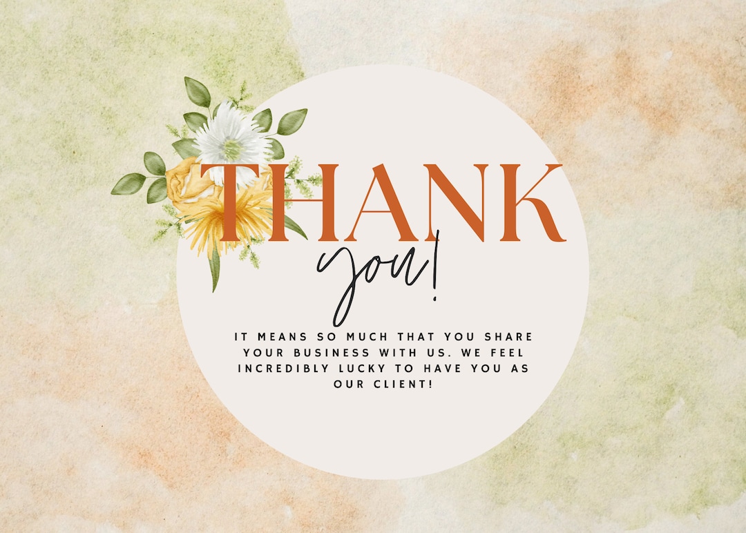 Client Thank You - Etsy
