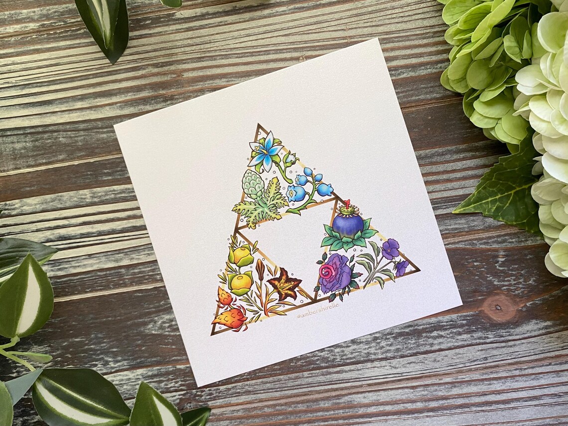 Floral Triforce 6x6 Print ~ Totk Version - Etsy