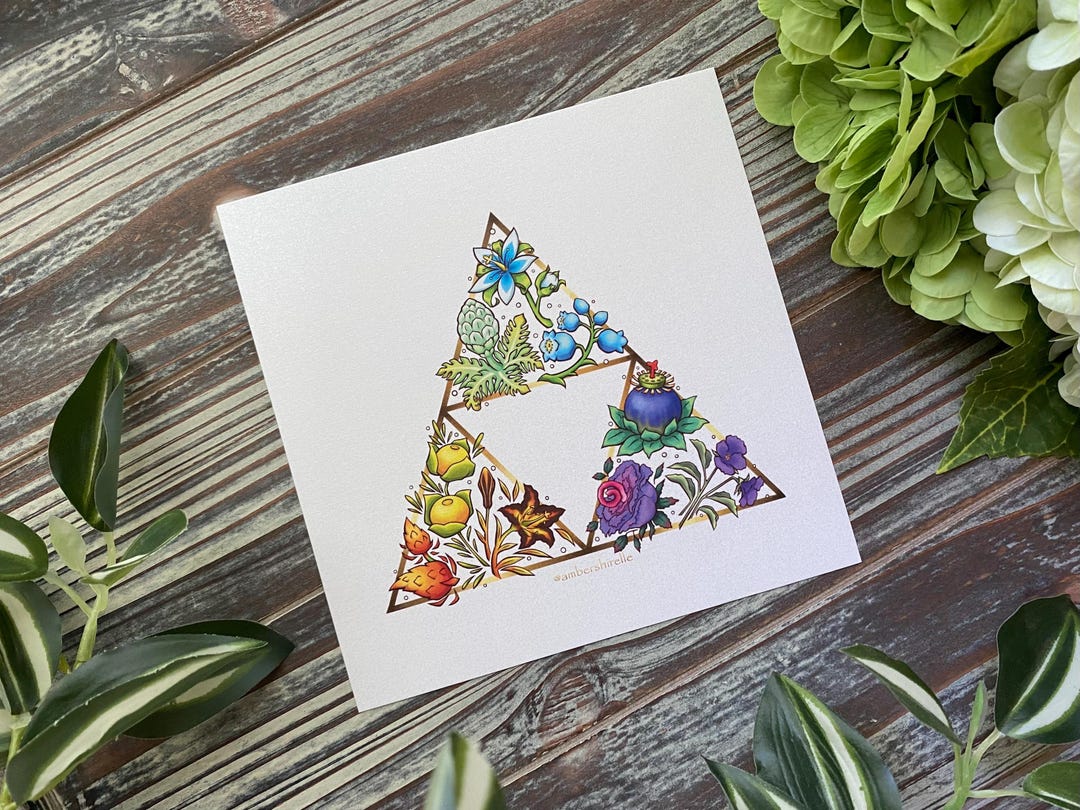 Floral Triforce ~ Totk Print - Etsy
