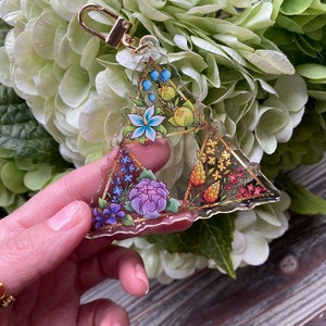 Floral Triforce Acrylic Keychain - Etsy