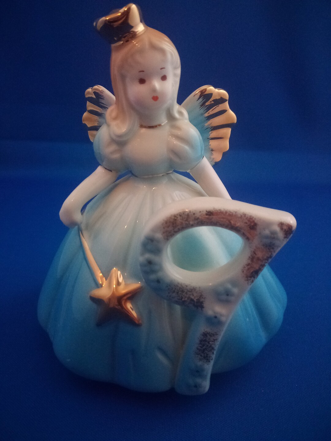 Josef Originals Blue Angel Figurine Gold Wings and Crown Age 9 - Etsy