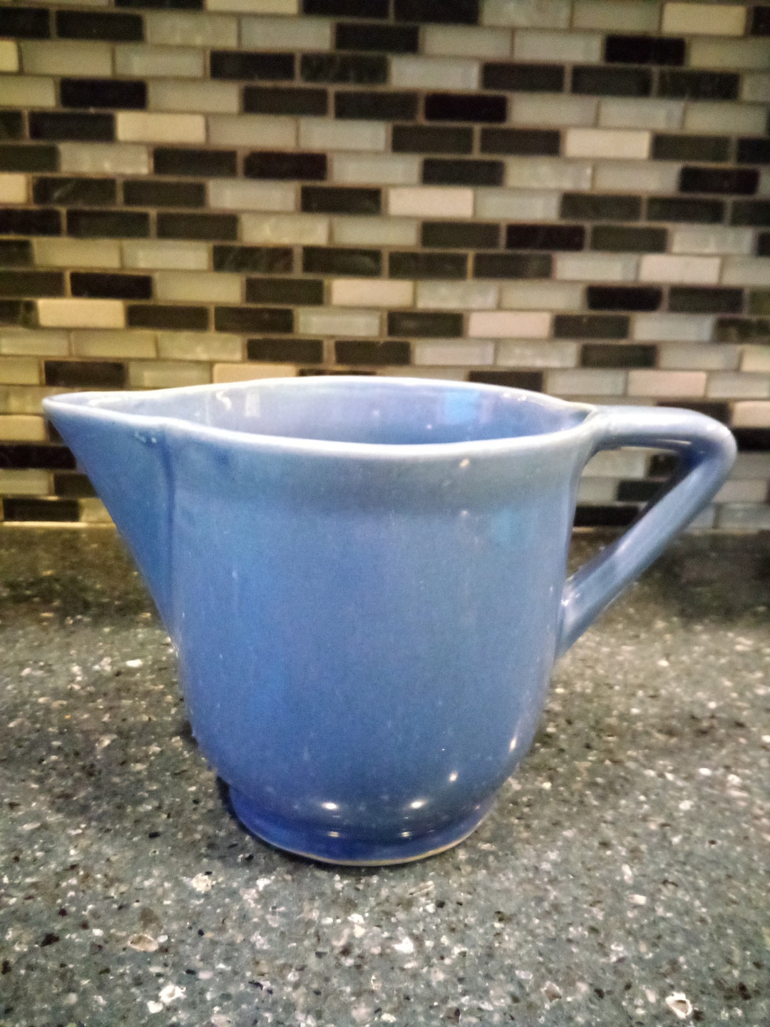 Vintage Periwinkle Blue Pottery Small Pitcher Art Deco - Etsy