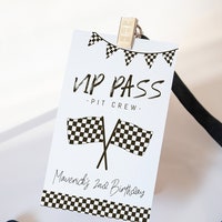 Editable Pit Crew Pass, Racing Pit Crew Party, Printable Pit Crew Badge ...