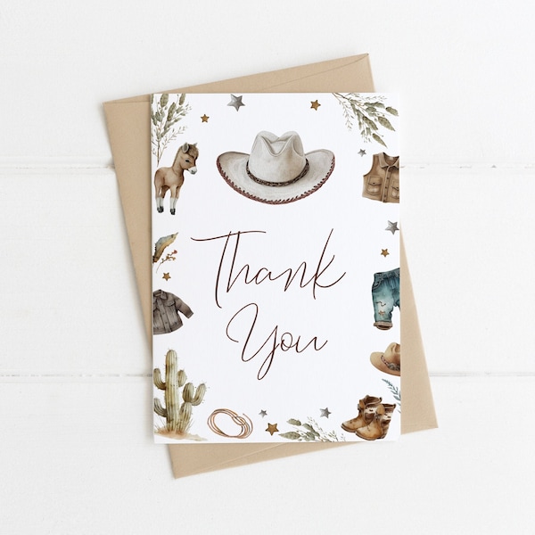 Western Thank You Cards - Etsy