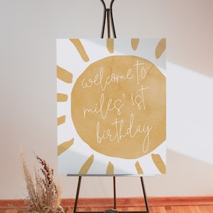 Sunshine Welcome Sign Template | Our Little Sunshine Birthday Party ...