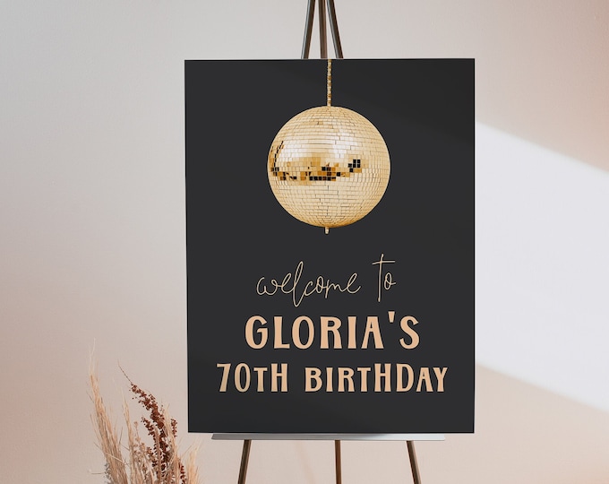 Disco Party Welcome Sign Disco Ball Dance Birthday Party - Etsy