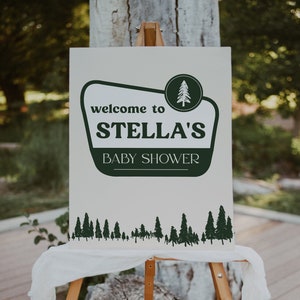 Little Camper Baby Shower Welcome Sign Template | Editable National ...