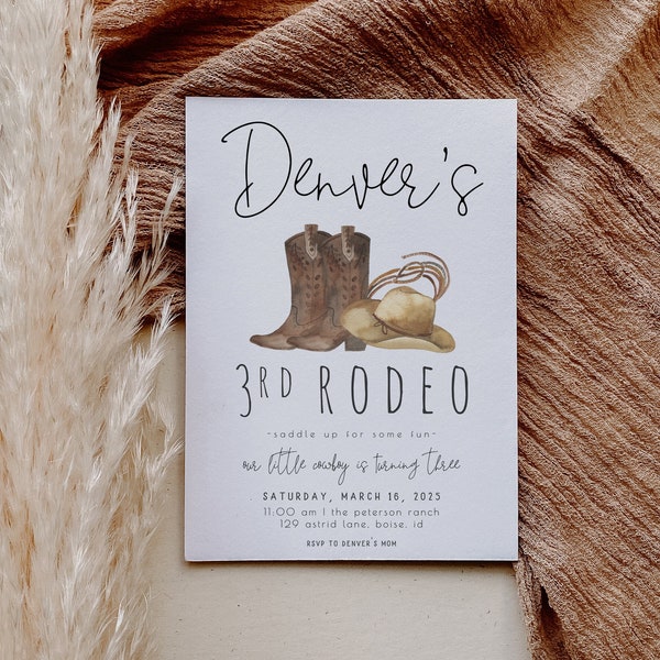 My 3rd Rodeo Invitation - Etsy
