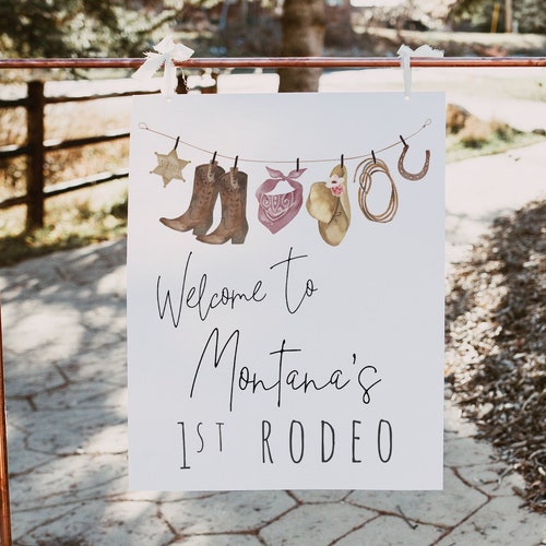Girl 1st Rodeo Birthday Photo Banner Template Western Month - Etsy