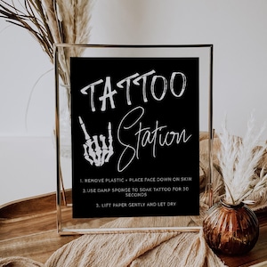 Tattoo Station Sign for Born TWO Be Wild Birthday Party Editable ...