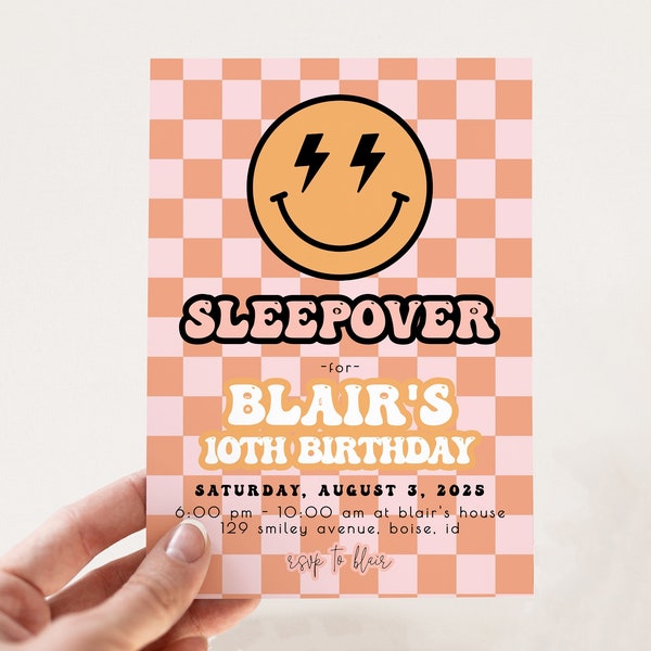 Preppy sleepover invitation - Etsy.de