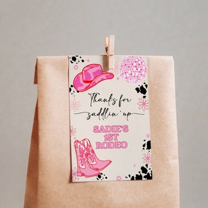 Cowgirl Favor Tag Template | Editable 1st Rodeo Girl Birthday Party ...