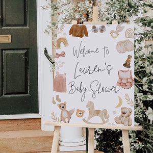 Girl Baby Shower Welcome Sign Template | Editable It's a Girl Baby ...