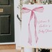 Editable Bow Welcome Sign Template | Pink Bow Girl Baby Shower ...