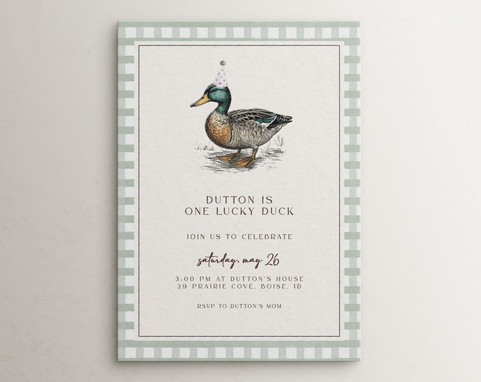 Cupcake Toppers Mallard Duck Hunting Birthday One Lucky Duck Cupcake ...