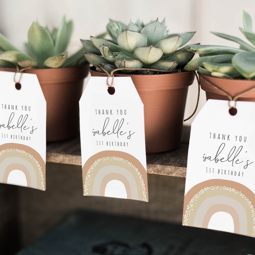 Editable Boho Rainbow Gift Tag Template Muted Rainbow - Etsy