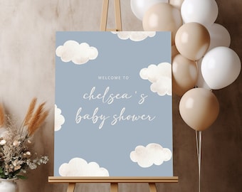 On Cloud Nine Baby Shower Welcome Sign | We're on Cloud Nine | Baby ...