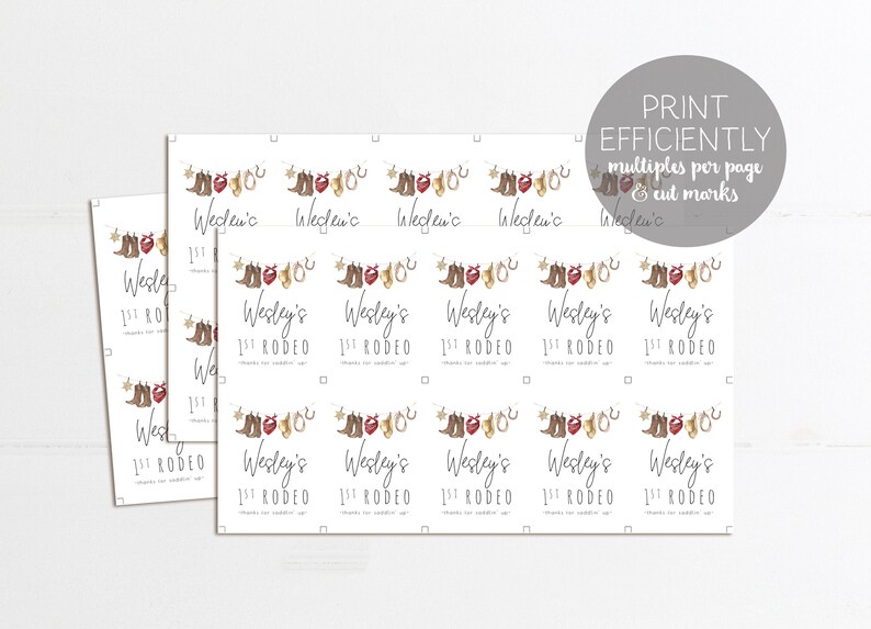 1st Rodeo Thank You Favor Tag Template Red Cowboy 1st - Etsy
