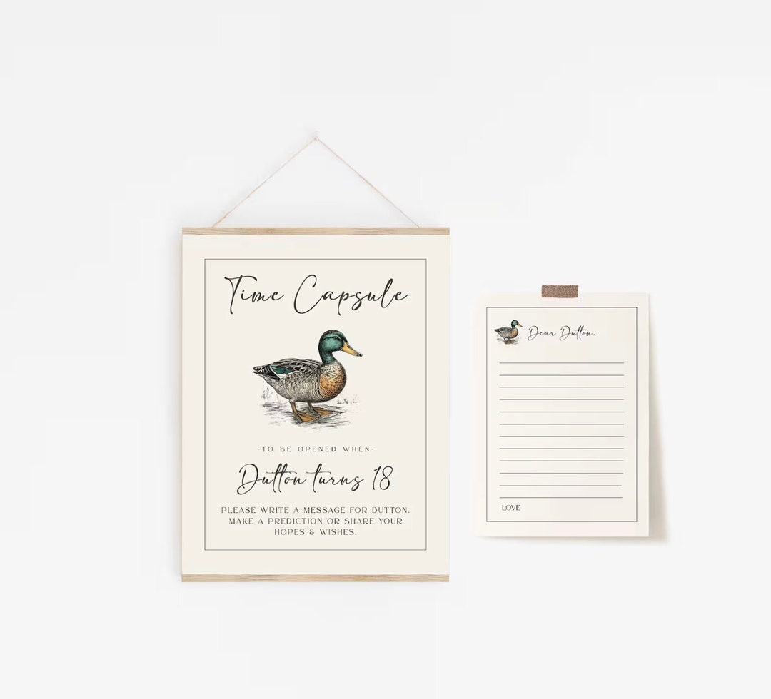 Duck Time Capsule Birthday Template | Editable One Lucky Duck 1st ...