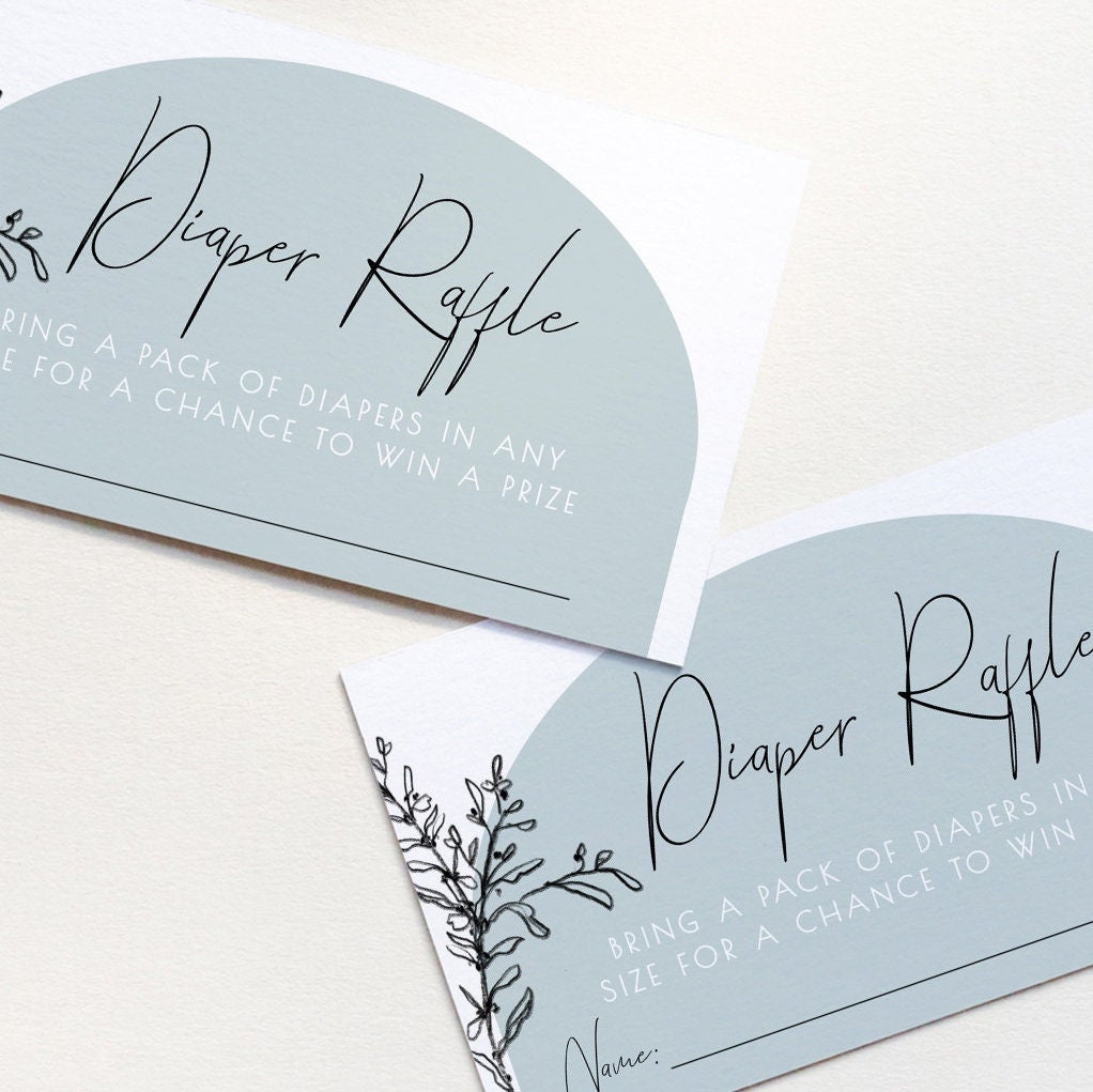 Blue Diaper Raffle Ticket Template Boy Baby Diaper Shower - Etsy