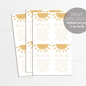 Sunshine Books for Baby Template Insert | Sun Baby Shower Stock the ...