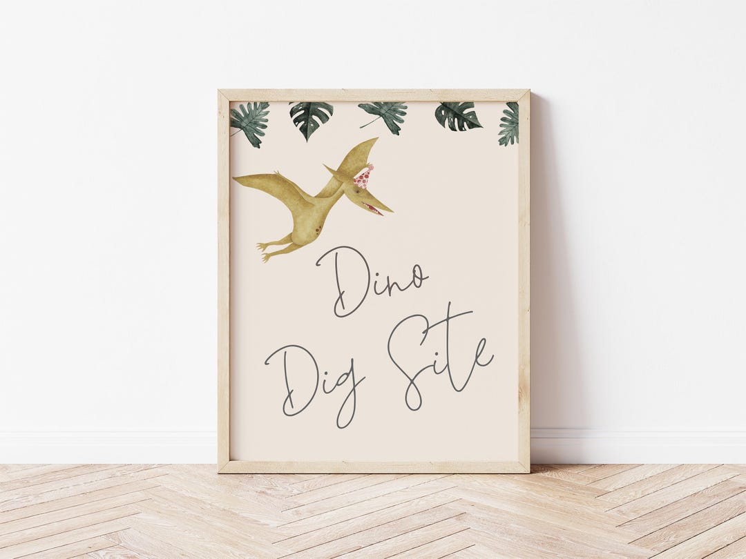 Dinosaur Dig Site Sign Editable Template | Dino Birthday Party Decor ...