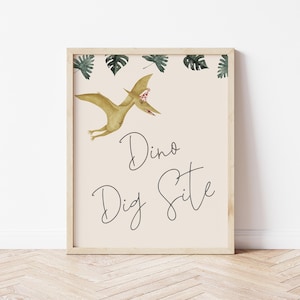 Dinosaur Dig Site Sign Editable Template | Dino Birthday Party Decor ...