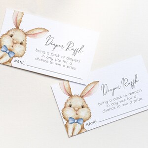 Bunny Diaper Raffle Ticket Template Boy Some Bunny Baby Sprinkle ...