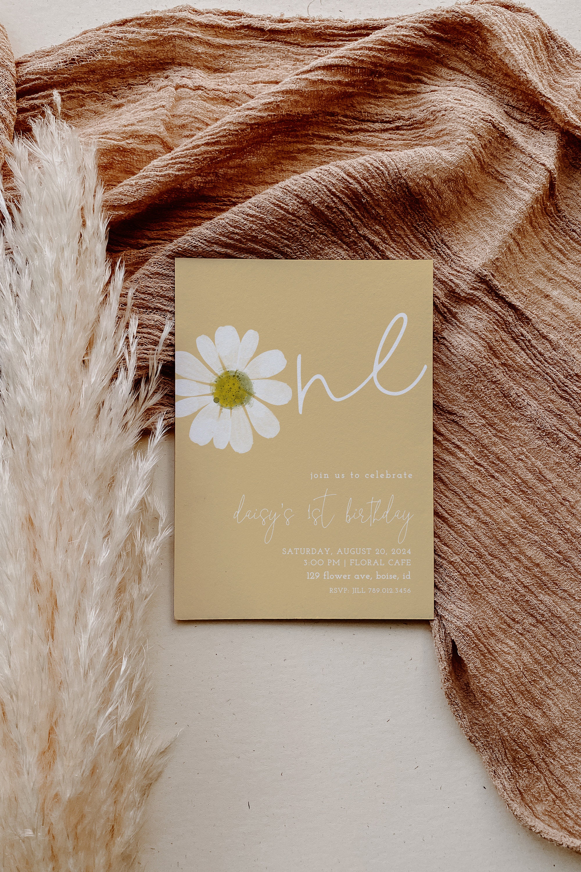 Editable Daisy 1st Birthday Invitation ONE Daisy Girl 1st - Etsy