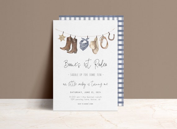 My 1st Rodeo Birthday Invitation Template Our Little Cowboy - Etsy