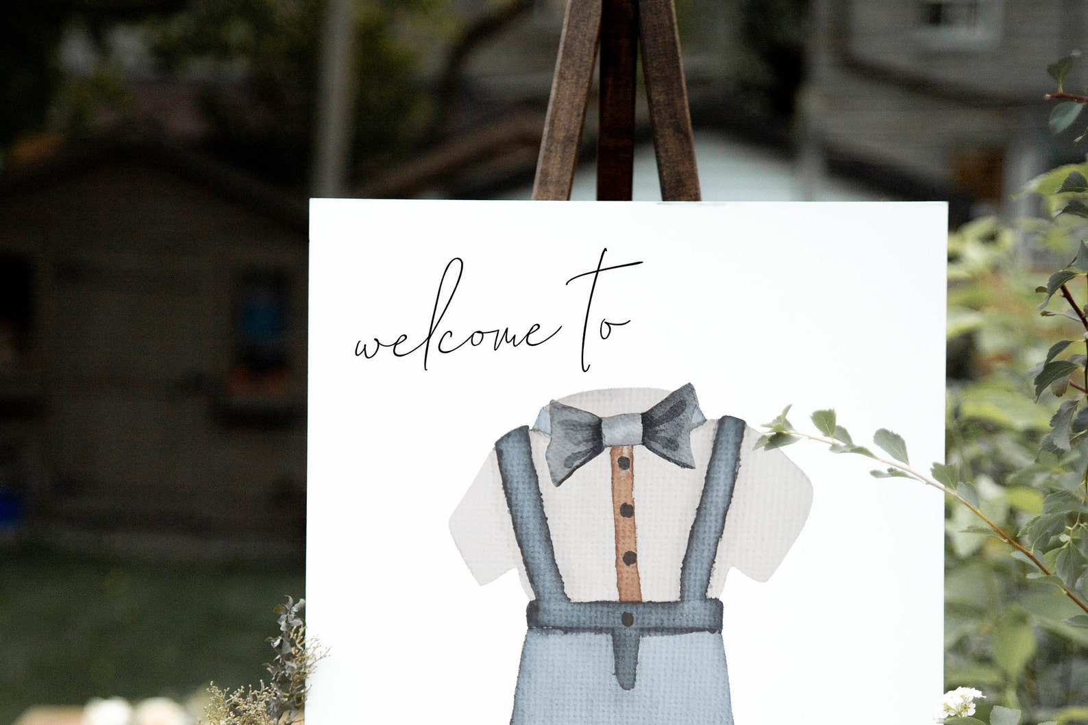 A Little Man Baby Shower Welcome Sign Bowtie Boy Baby Shower | Etsy